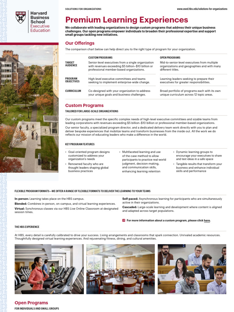 Corporate Brochure | PDF | Learning | Harvard Business School