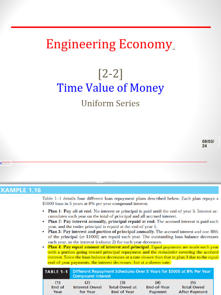 (2-2) Time Value of Money - Uniform Series 2015 | PDF | Present Value | Financial Services