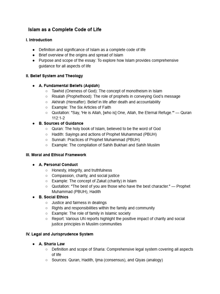 Islam as a Complete Code of Life | PDF | Prophets And Messengers In ...