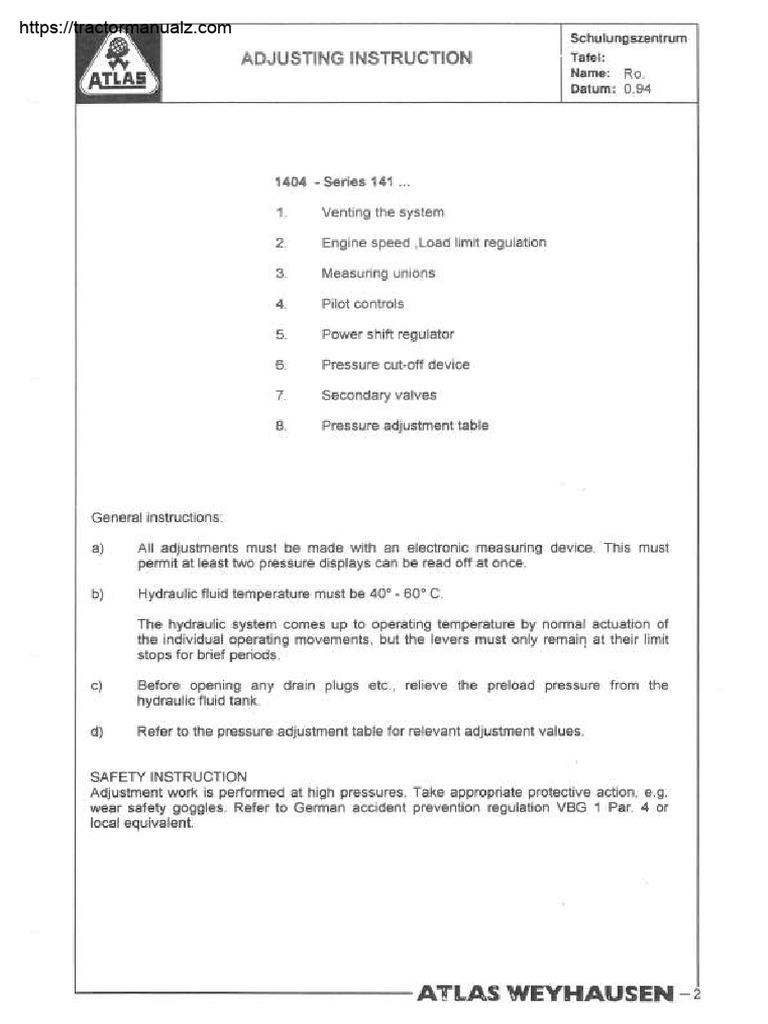 Adjusting-instructions-of-Atlas-1404 | PDF