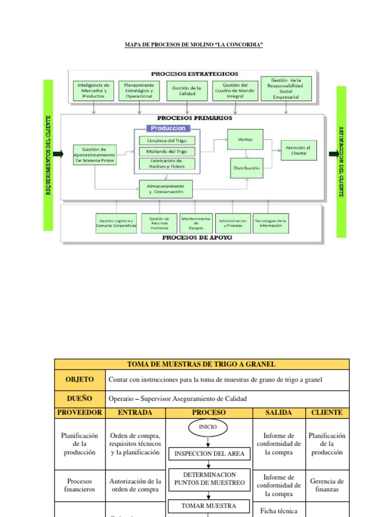 Mapa de Procesos de Molino | PDF | Calidad (comercial) | Economias