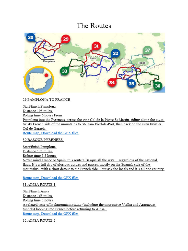 Spanish Pyrenees Routes | PDF