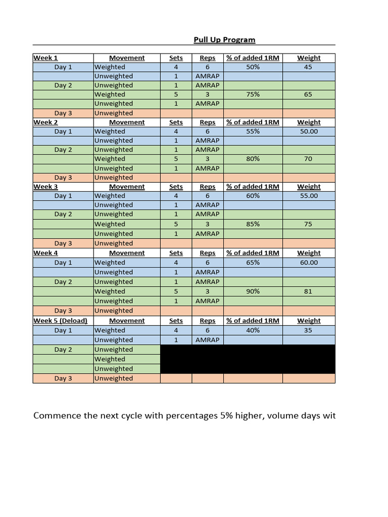 Omar Isuf Pull Up Program | PDF