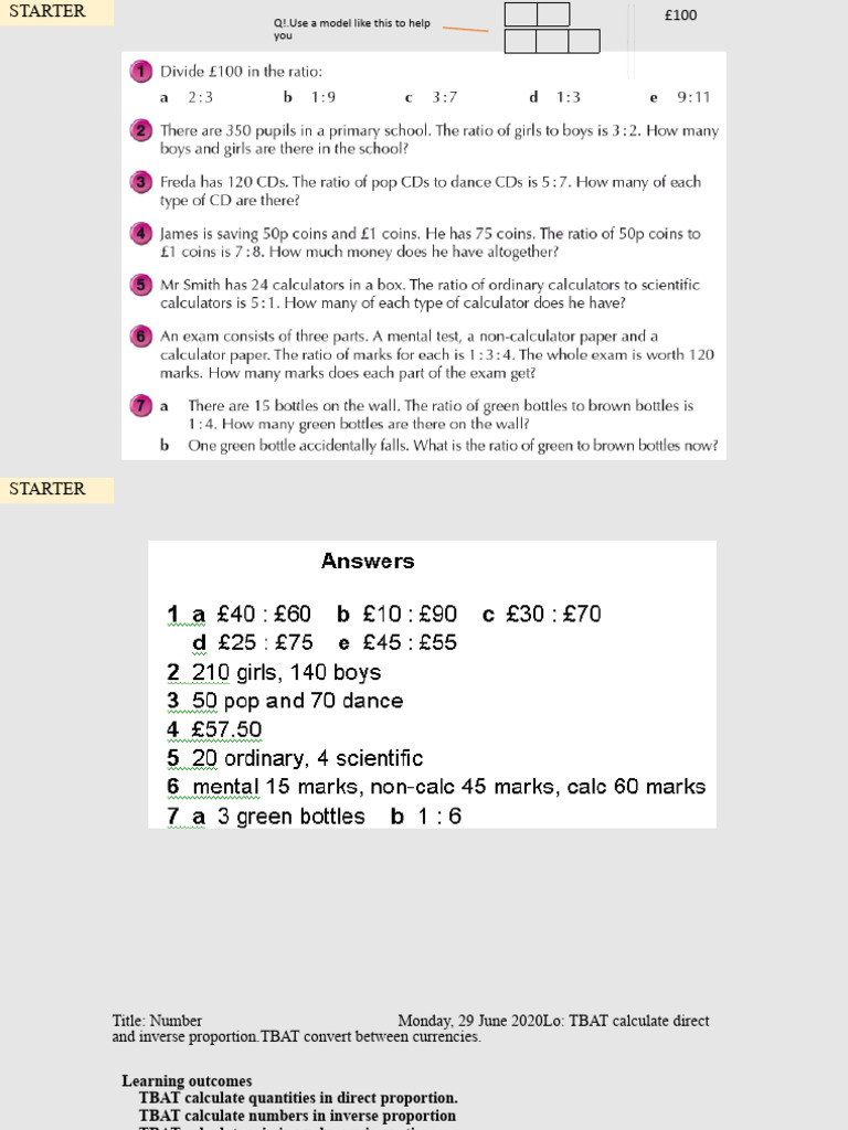 Lesson 2 Direct and Inverse Proportion | PDF | Exchange Rate | Currency