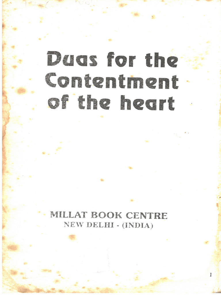 Dua's For The Contentment of The Heart | PDF