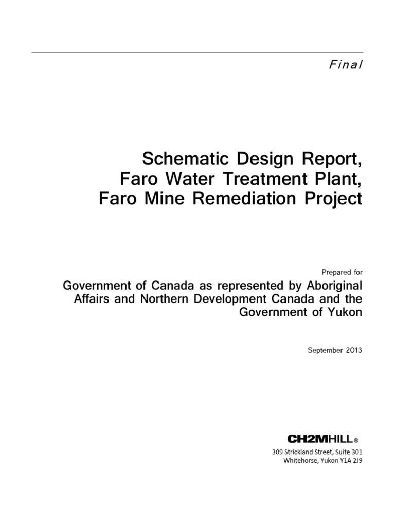 WTP Schematic-Design-Report-Faro-Water-Treatment-Plant-Faro-Mine-Remediation-Project-2013 | PDF ...