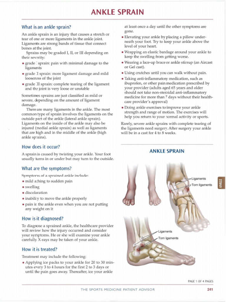 Ankle Sprain | PDF