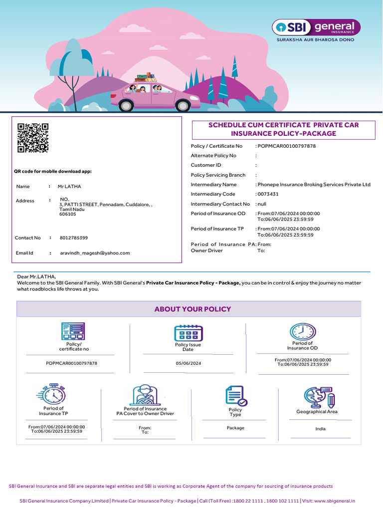 Pop M Car 00100797878 | PDF | Insurance | Vehicle Insurance