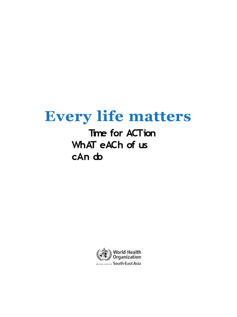 Every Life Matters Time For Action - What Each of Us Can Do | PDF ...