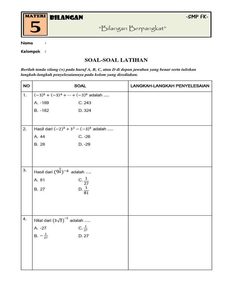 MATERI 5. Bilangan Berpangkat | PDF