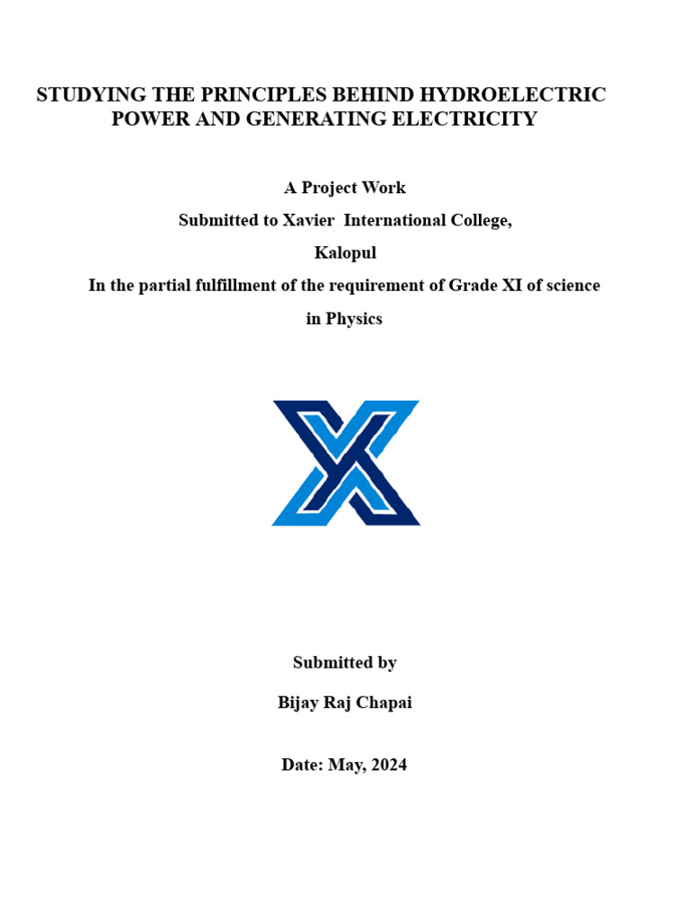 Project Format XI Physics | PDF | Hydroelectricity | Renewable Energy
