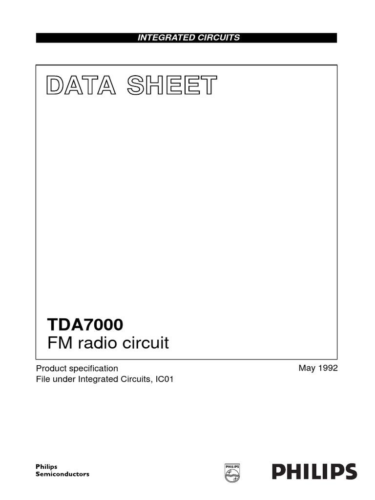 Tda 7000 | PDF | Frequency Modulation | Signal To Noise Ratio