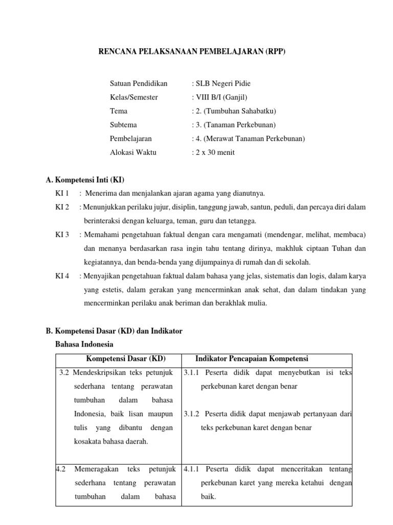 Rencana Pelaksanaan Pembelajaran (RPP) | PDF | Karier & Perkembangan