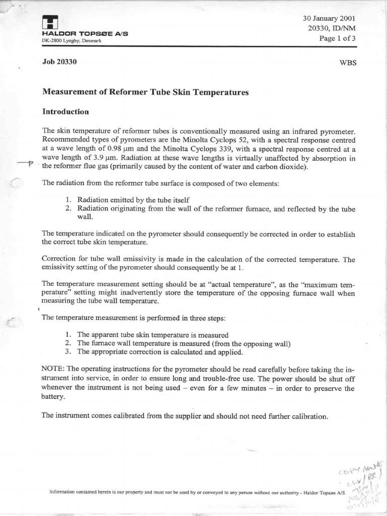 Tube Skin Temperature Measurement | PDF
