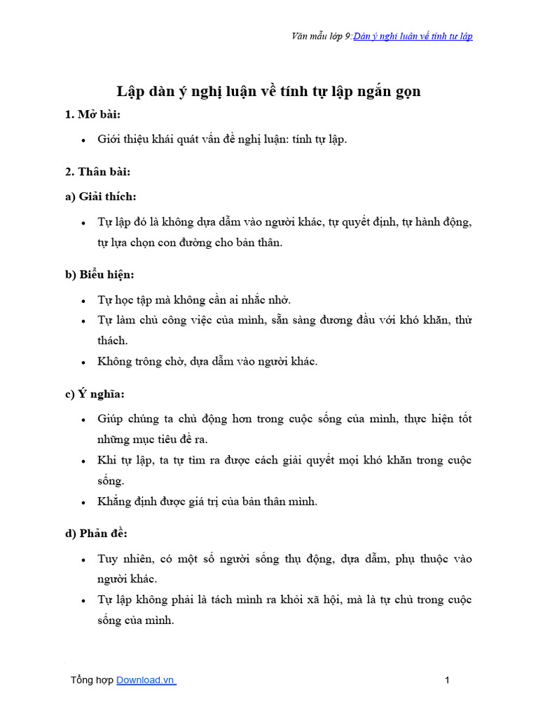 Dan y Nghi Luan Xa Hoi Ve Tinh Tu Lap | PDF
