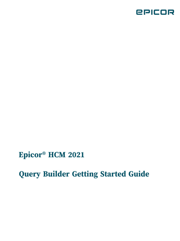 HCM 2021 Query Builder Getting Started Guide | PDF | Databases | Sql HCM 2021 Query Builder Getting Started Guide | PDF | Databases | Sql