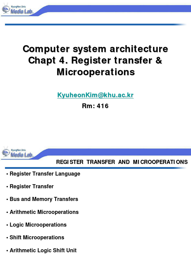 Register Transfer - Microoperations | PDF | Digital Electronics | Input/Output