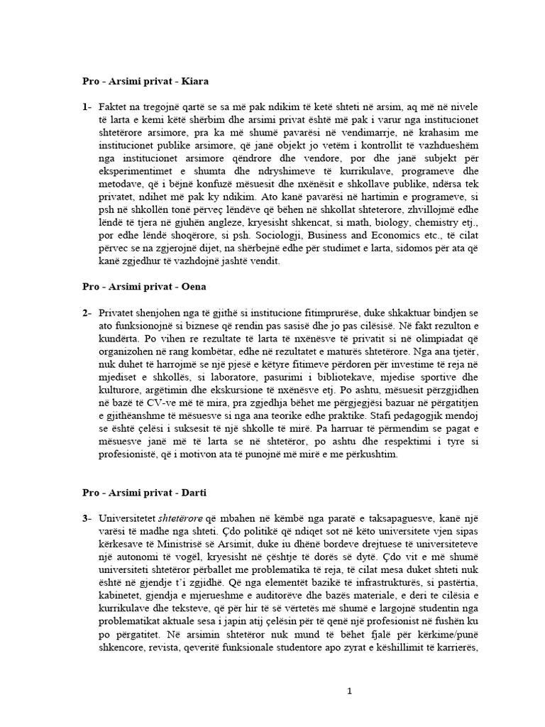 Arsimi Publik Dhe Privat-Lideri | PDF