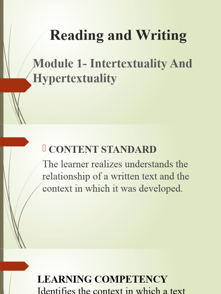 Reading and Writing QUARTER 4 | PDF | Intertextuality