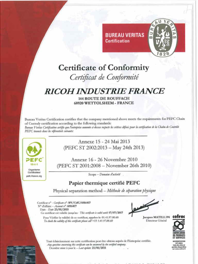 Certificat Pefc | PDF
