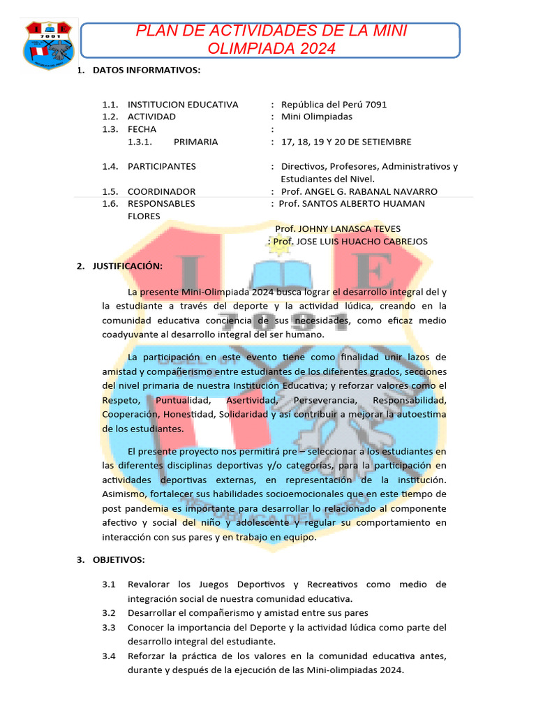 Proyecto Olimpiadas 2024 | PDF