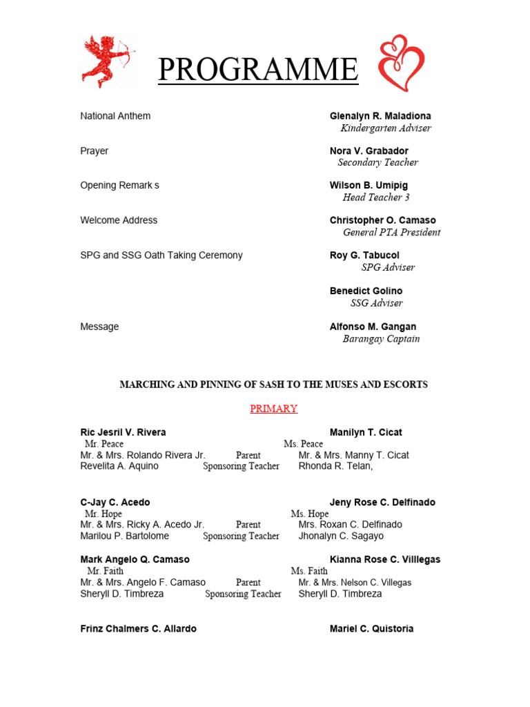 2019 Valentine PROGRAMME | PDF