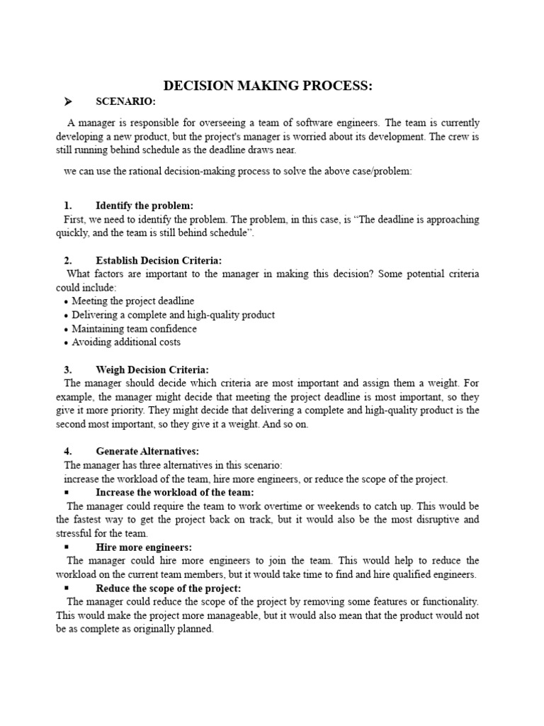Decision Making Process | PDF | Decision Making | Cognition