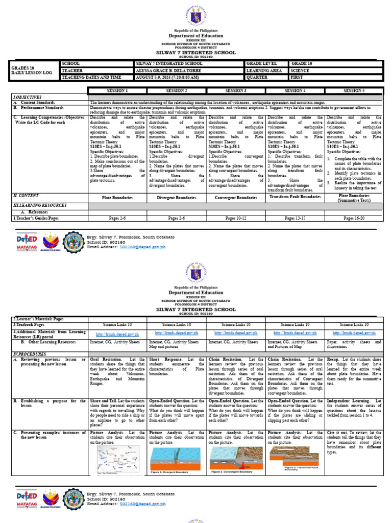 WEEK 2-Science 10 | PDF | Volcano | Plate Tectonics
