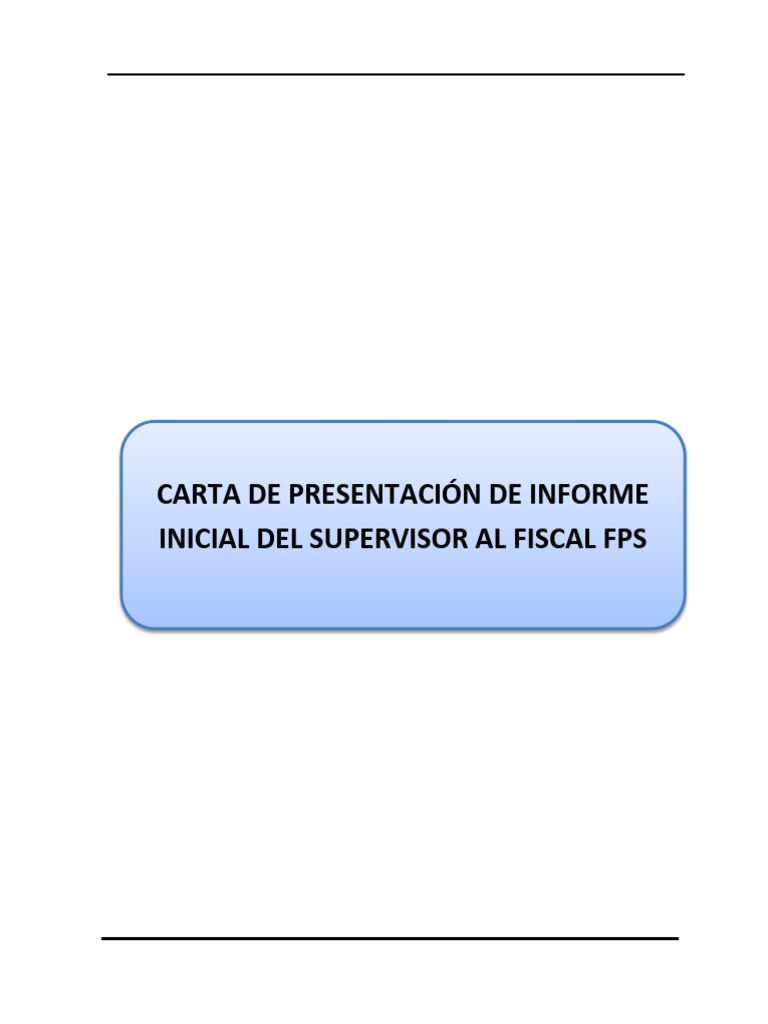 Caratulas Informe Inicial Original | PDF