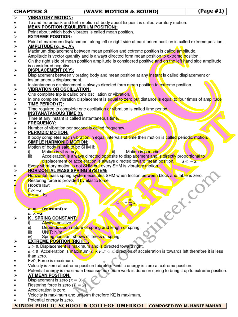 Chap-08 Waves and Sound Points | PDF | Waves | Oscillation