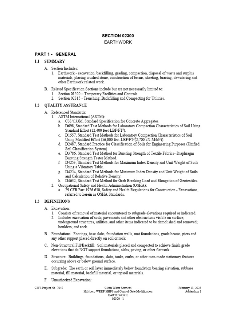 7047 Addendum No. 1 Attachment 1 of 2 | PDF | Concrete | Foundation ...