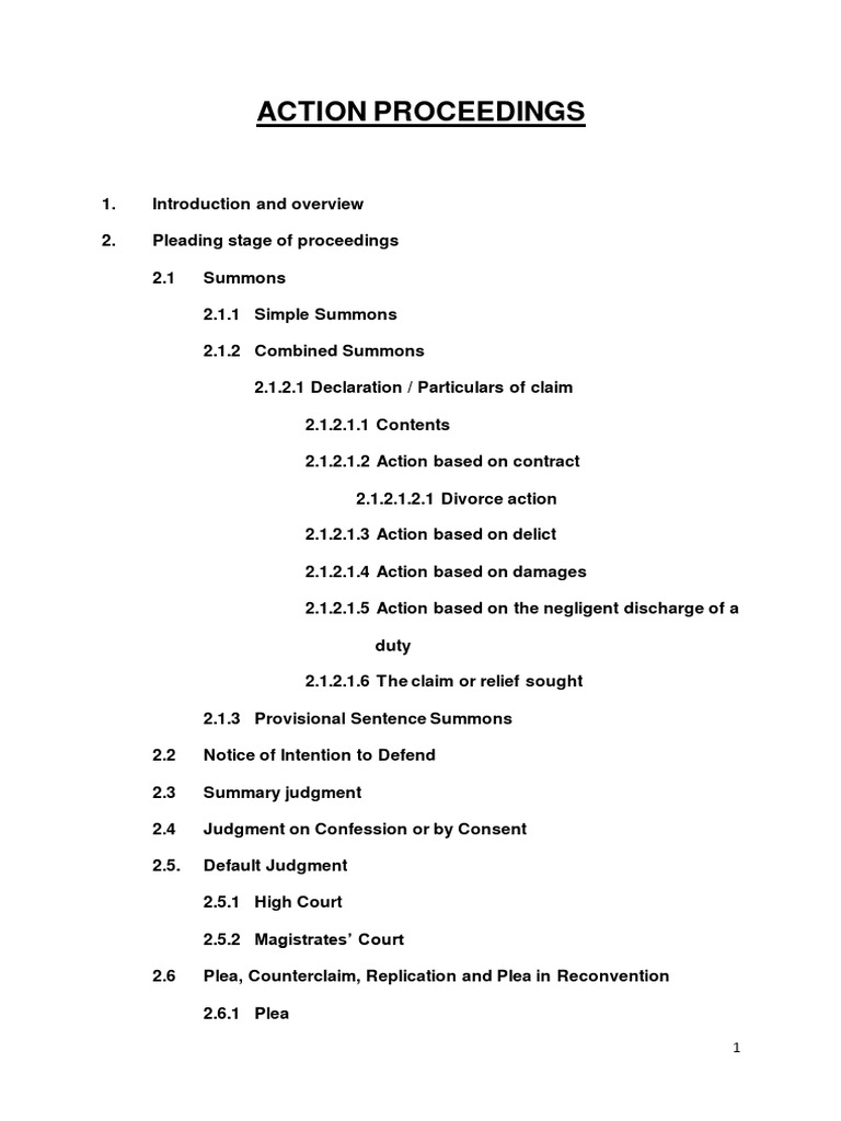 Action Proceedings Overview and Stages | PDF | Trials | Damages