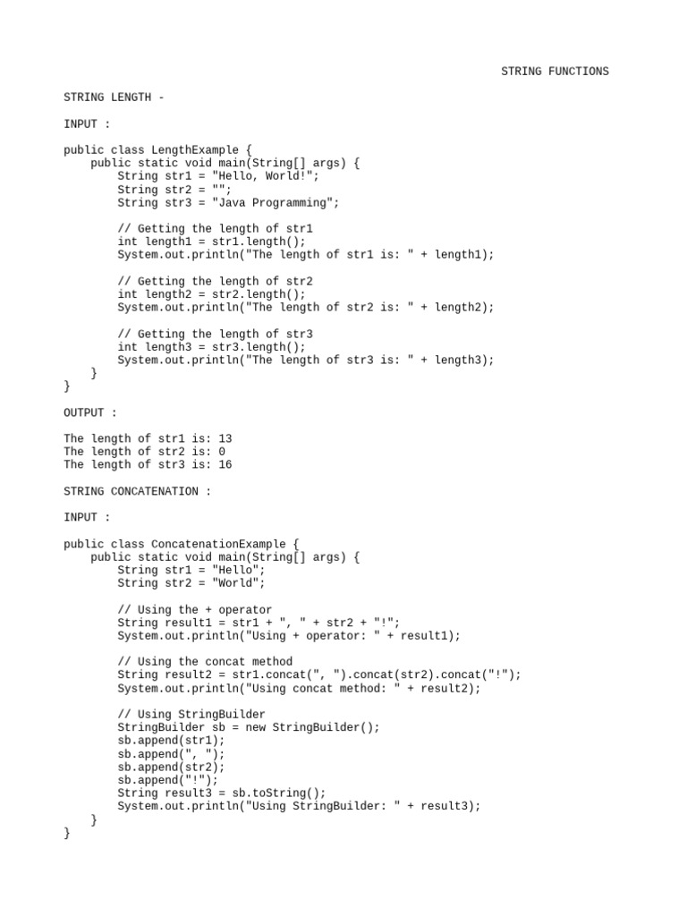String Functions | PDF | String (Computer Science) | Computer Programming String Functions | PDF | String (Computer Science) | Computer Programming