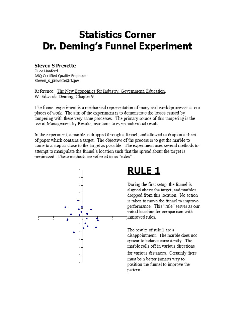 Deming's Funnel Experiment Explained | PDF | Standard Deviation