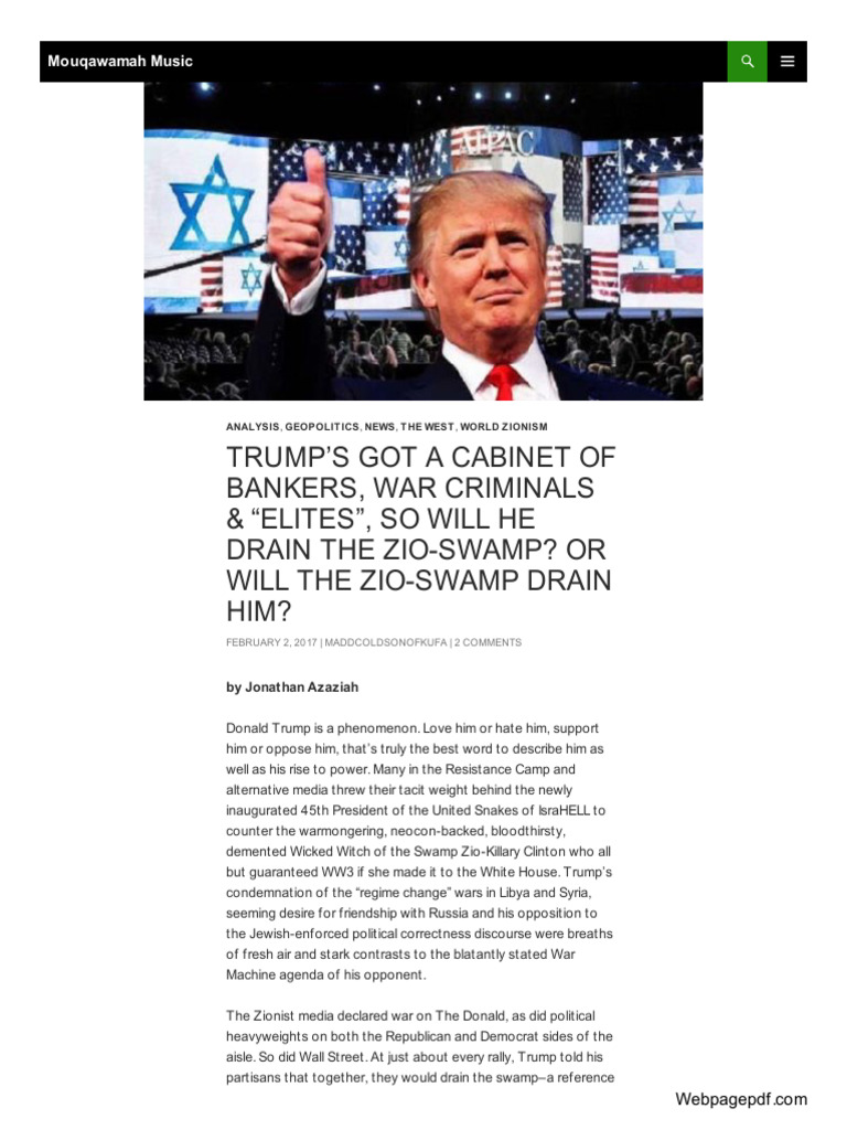 Trump's Got A Cabinet of Bankers, War Criminals & "Elites", So Will He ...