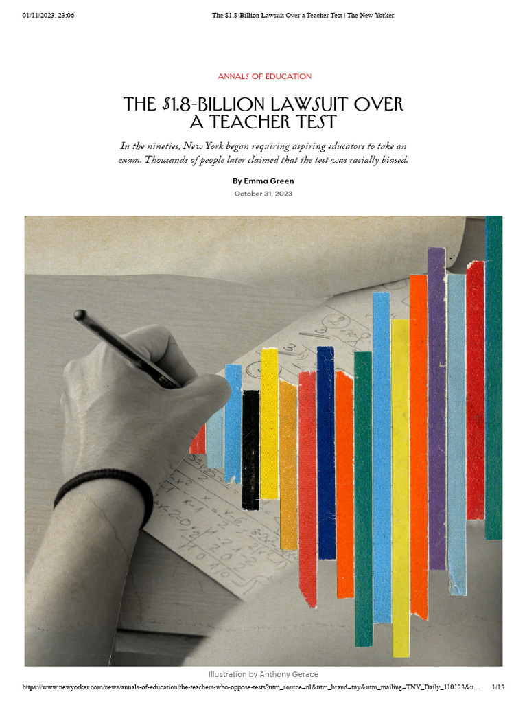 The $1.8-Billion Lawsuit Over A Teacher Test - The New Yorker | PDF ...
