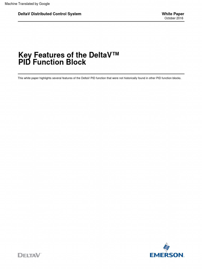 White Paper Key Features of Deltav Pid Function Block en 56298 | PDF | Applied Mathematics ...