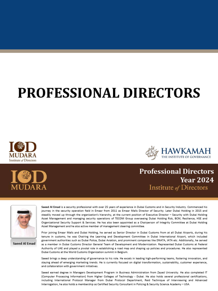 Certified Professional Directors - Mudara IOD (4 - 1) | PDF | Strategic ...