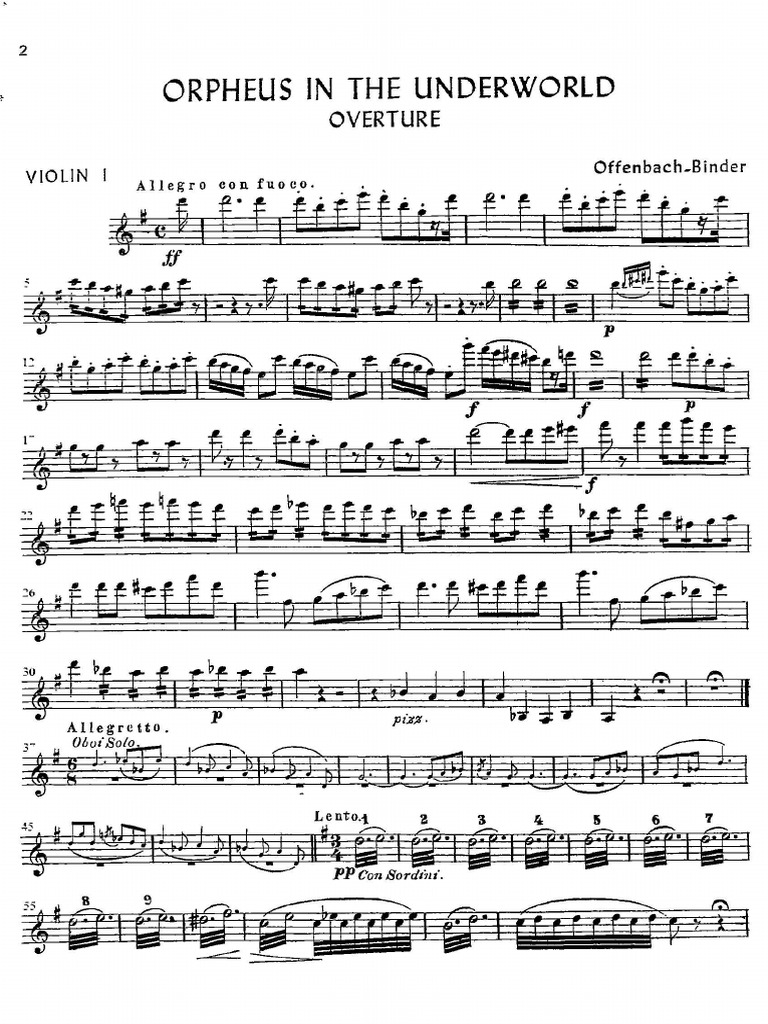 Orpheus & The Underworld-Parts-Violin 1 | PDF