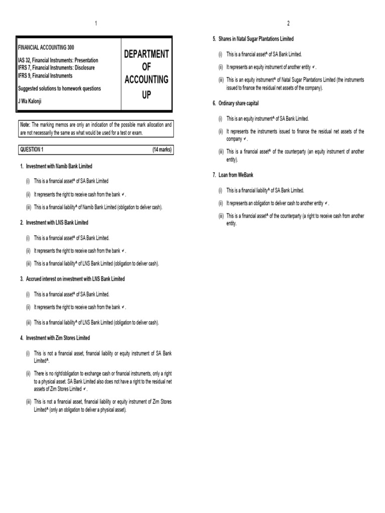 Financial Instruments Homework Solutions | PDF | Equity (Finance ...