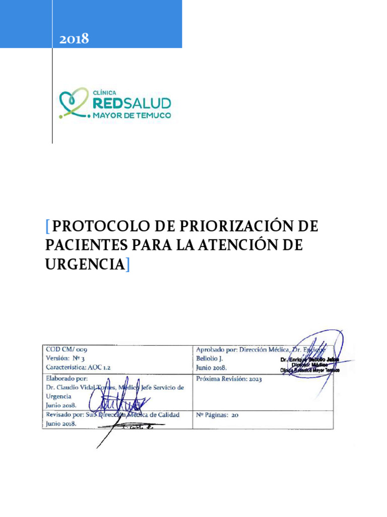 Protocolo de Priorizacion Esi 2018 (Autoeva) - 20190204-172825 | PDF | El embarazo | Paro cardíaco
