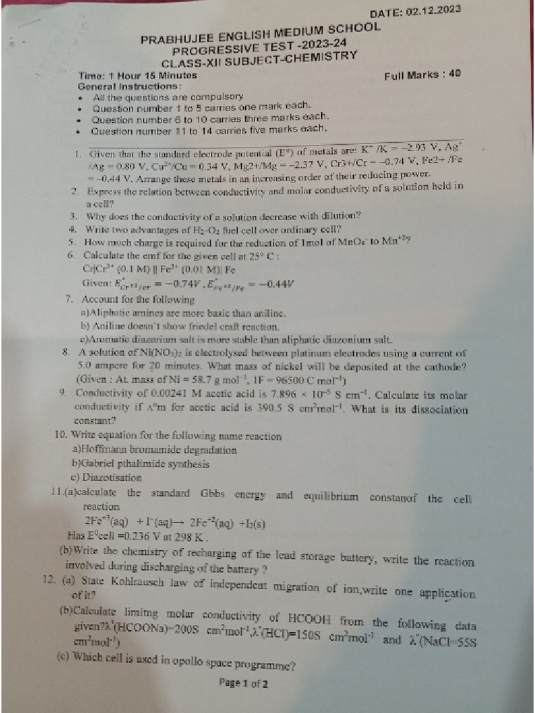 Progressive Test | PDF