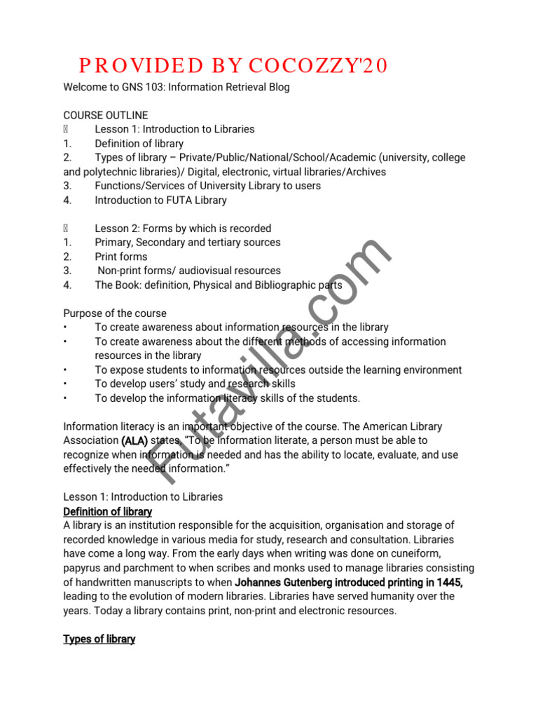 Gns 103 Summary Note 2 by Cocozzy | PDF | World Wide Web | Internet & Web