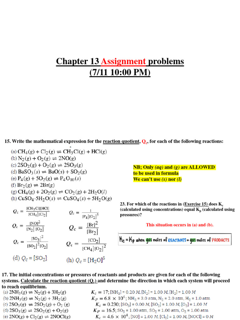 Chapter 13 (Assignment + Review) - Withput Answers | PDF | Chemical ... Chapter 13 (Assignment + Review) - Withput Answers | PDF | Chemical ...