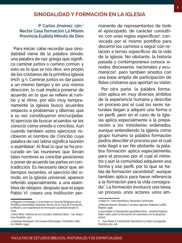 2+Sinodalidad y formación en laIglesia | PDF | Iglesia Católica | Sacerdote
