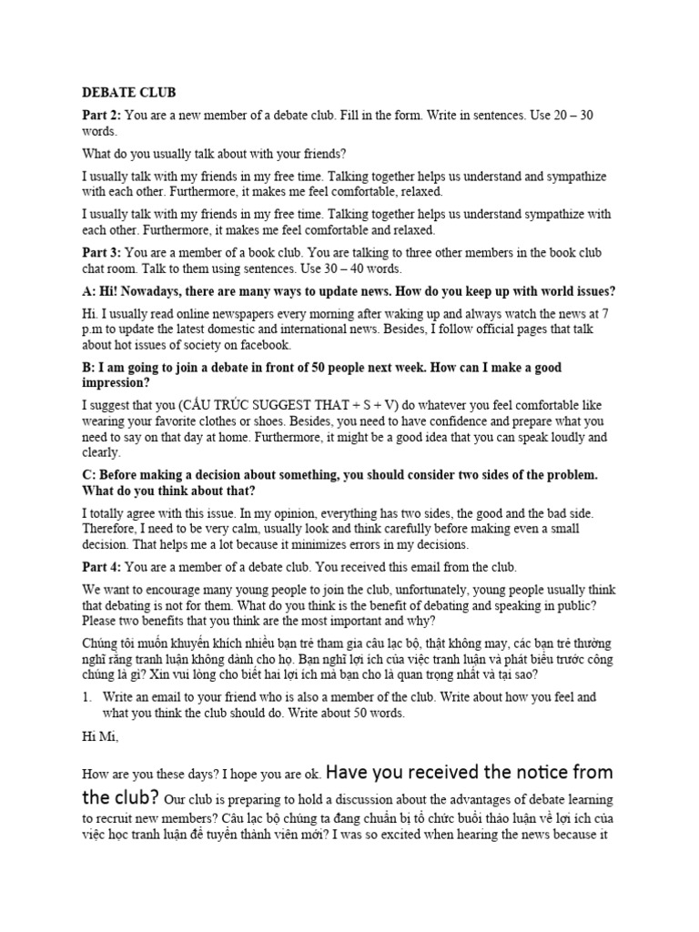 Debate Club | PDF | Human Communication