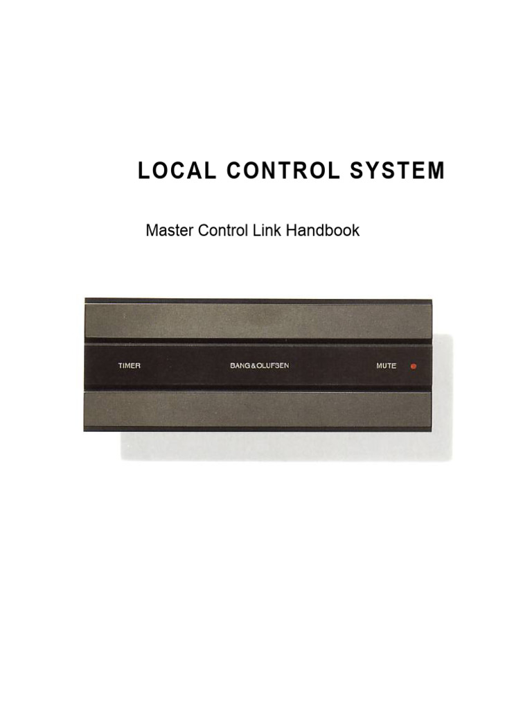 Bang Olufsen Local - Control - System A Owners Manual | PDF ...