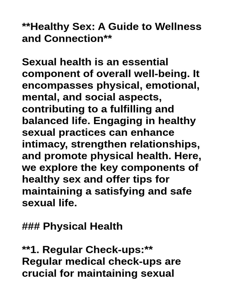 Importance Of Sex Pdf Human Sexual Activity Sexually Transmitted Infection