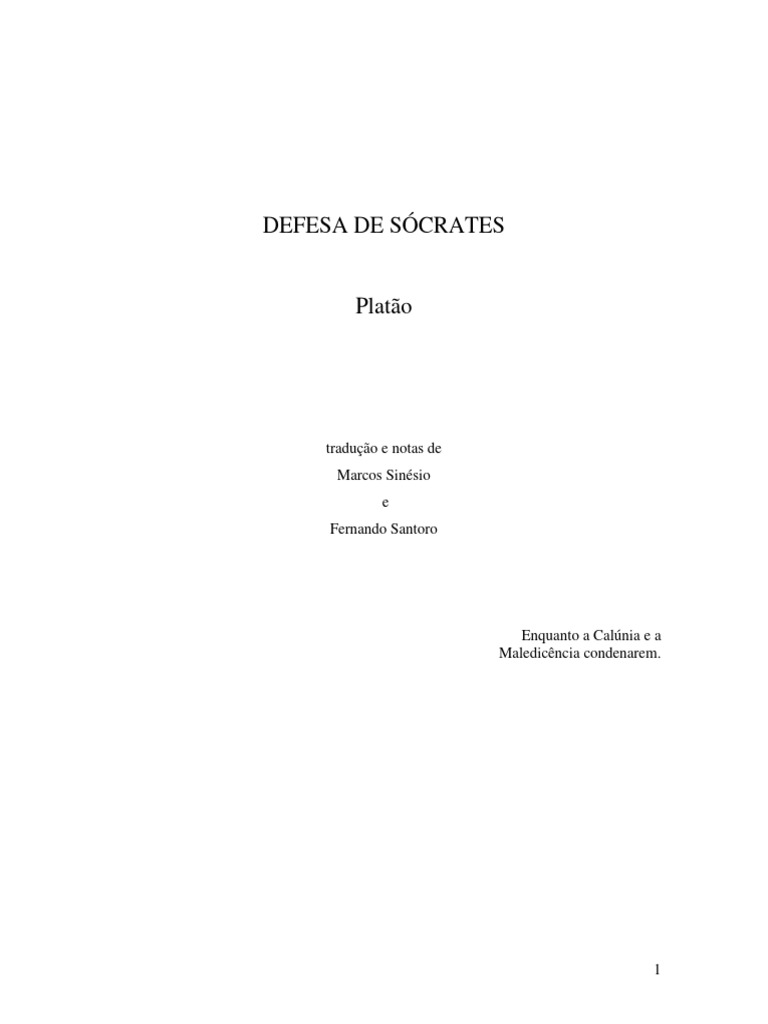 Defesa de Sócrates: A Verdade em Julgamento | PDF | Sócrates | Sabedoria