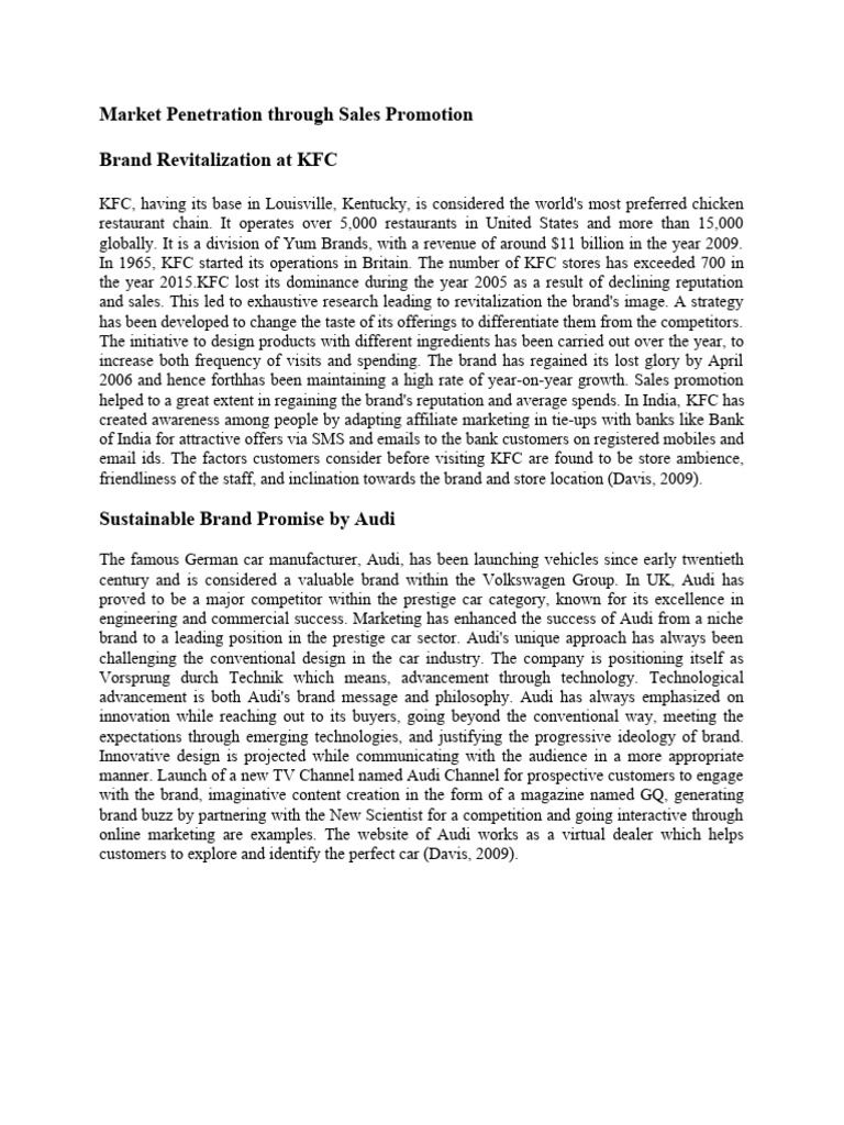 Market Penetration Through Sales Promotion | PDF | Brand | Audi Market Penetration Through Sales Promotion | PDF | Brand | Audi